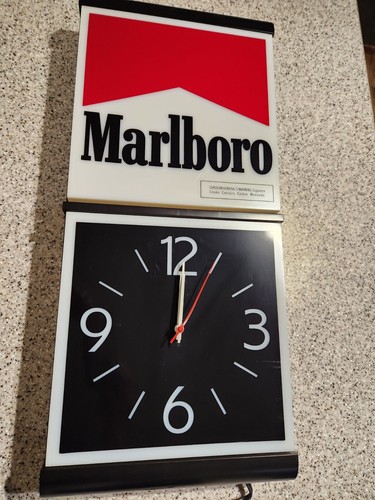 Vintage 1991 Marlboro Advertising Reversable Plastic Wall Clock | eBay