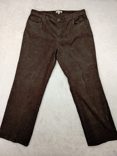 Talbots Womens Plus 16W Stretch Brown Corduroy Pants Jeans High Waist 5 ...
