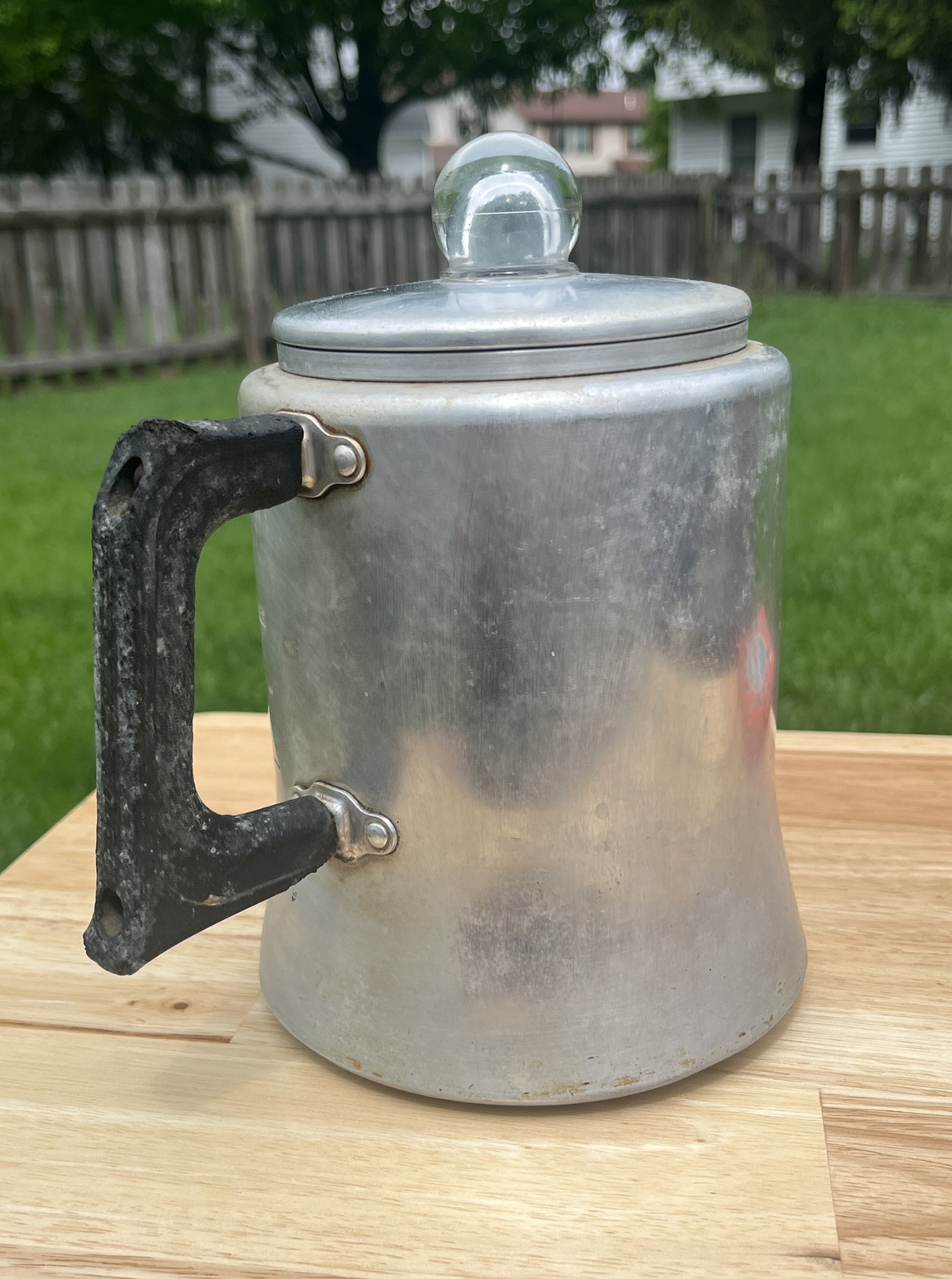 Vintage Mirro Aluminum 491 1/2 Camping Coffee Pot Percolator 6 Cup 1 1/ ...