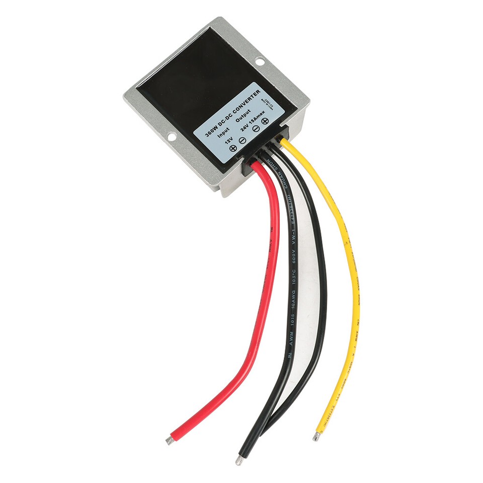 12V to 24V 15A 360W Waterproof DC/DC Car Voltage Converter Step Up ...