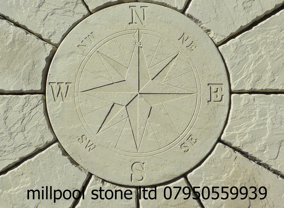1.8M BUFF NEW COMPASS PAVING CIRCLE PATIO SLABS STONE (DELIVERY ...