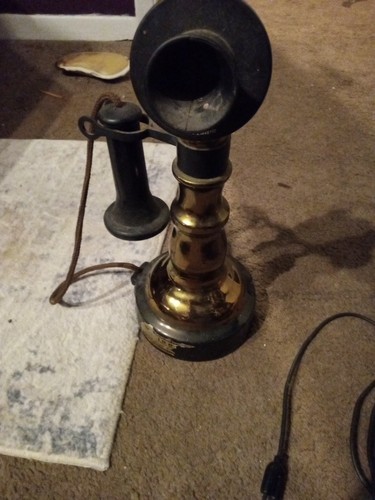 1897 Desk Set Telephone Pioneer Of America Collectable Decanter "James ...