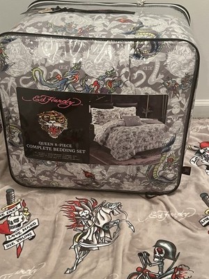 Ed Hardy 8pc Queen Comforter Set Dragon Print NWT | eBay