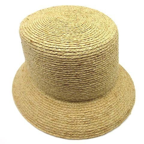 Chappo Straw Cloche Hat Ribbon Wheat Natural Black Made in Japan Used ...