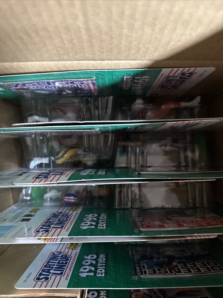 🏈🏈🏈 1996 HASBRO STARTING LINEUP NFL FOOTBALL FACTORY .04 CASE= 16 SLU’s ...
