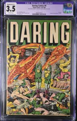 Daring Comics #9 CGC 3.5 (R) 1944 Schomburg Cover Timely Comics Golden ...