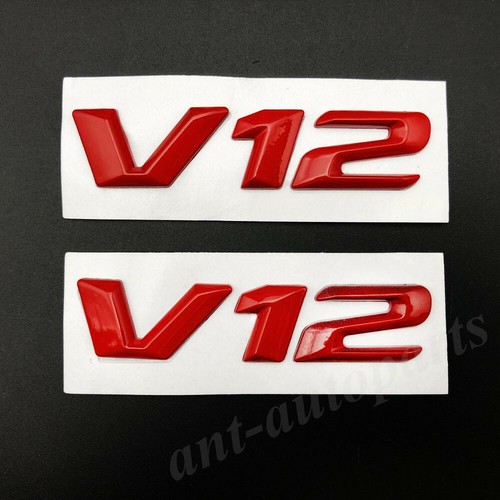 2X Metal Red V12 Car Fender Emblem Badge Decal Sticker V8 Biturbo | eBay