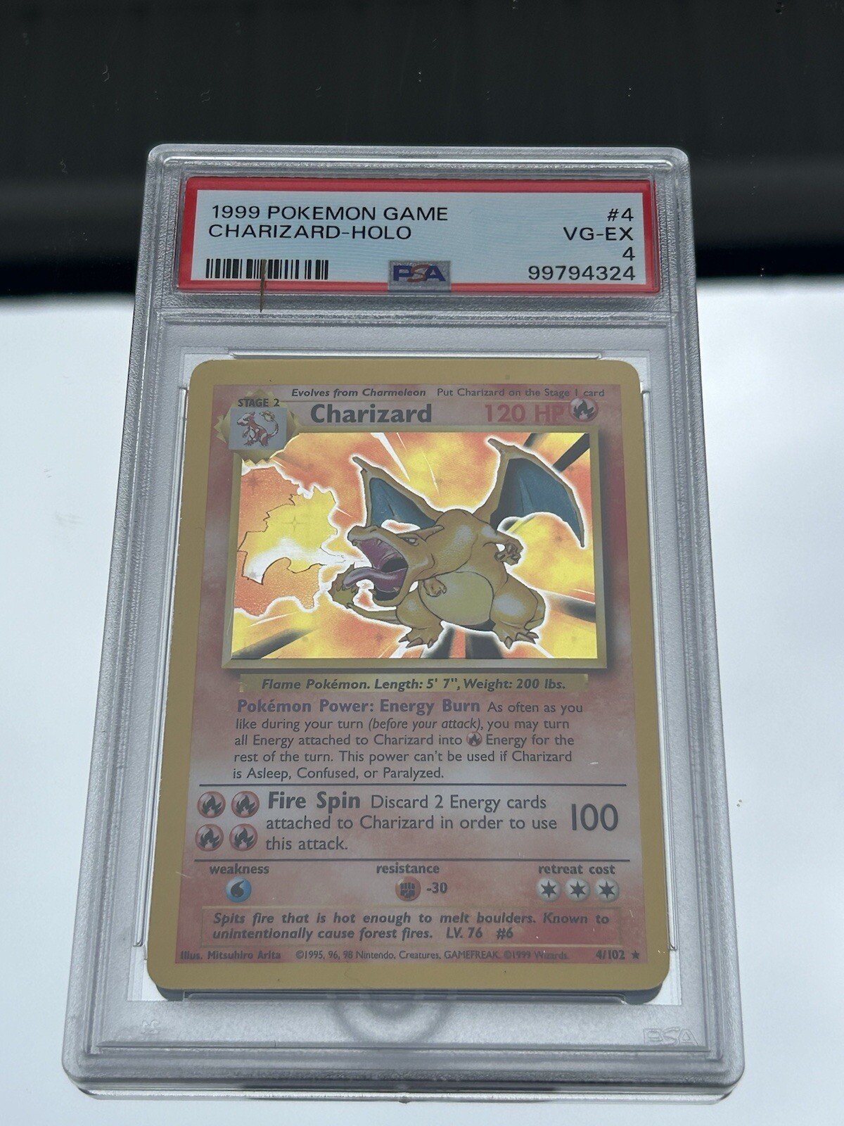PSA 4 Charizard 4/102 Base Set Vintage Holo Foil Rare 1999 | eBay