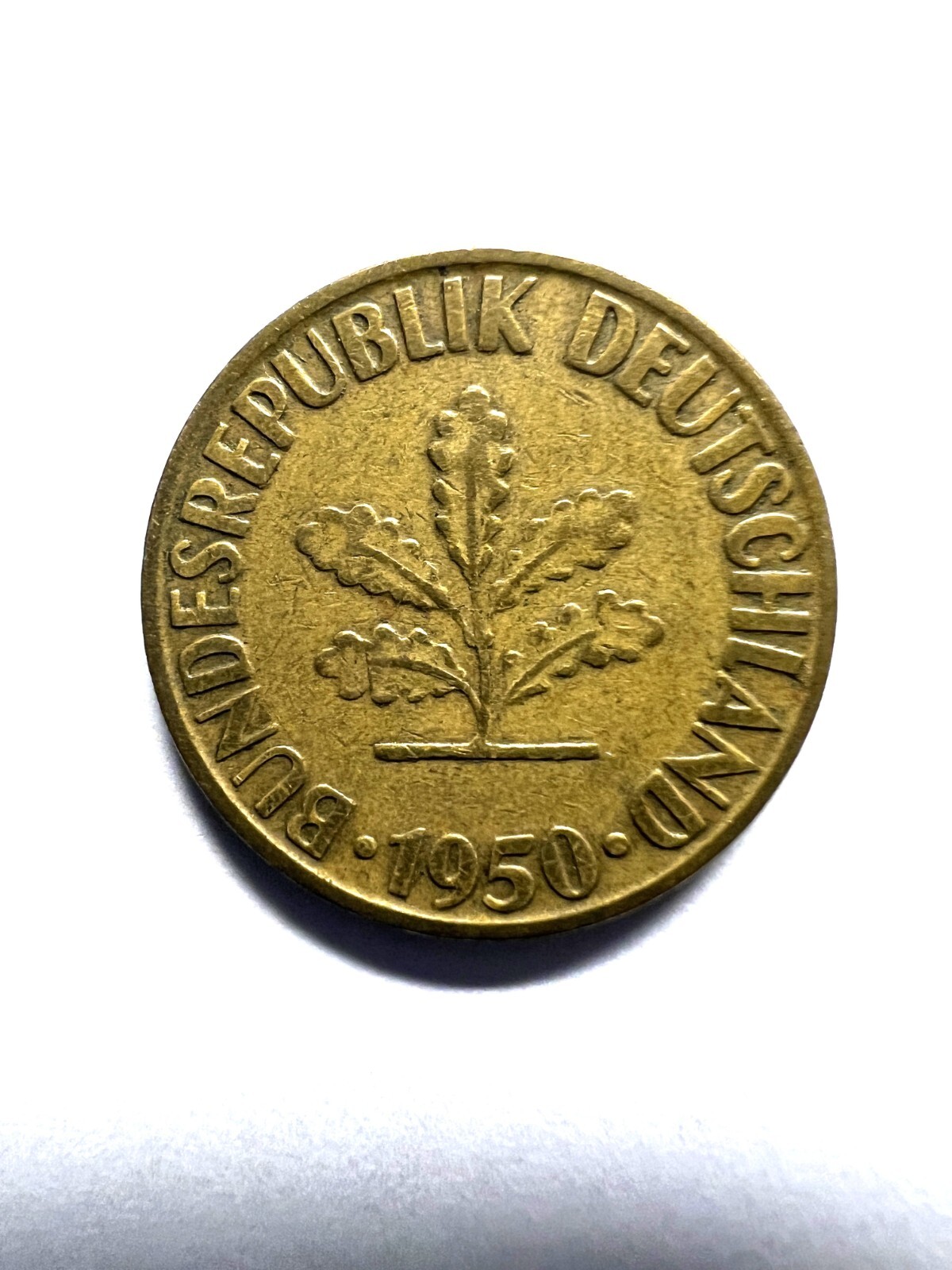 1950 Bundesrepublik Deutschland 10 Pfennig G Coin XF+, Excellent ...