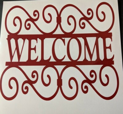 Welcome Sign Maroon Home Wall Decal Sticker Vinyl Art | eBay