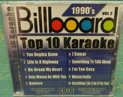 Billboard Top 10 Karaoke 1990's Volume 2 CD Used 20-Tracks Sybersound ...