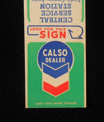 1940s Calso Gas RPM Motor Oil Central Service Station Butte MT Silver ...