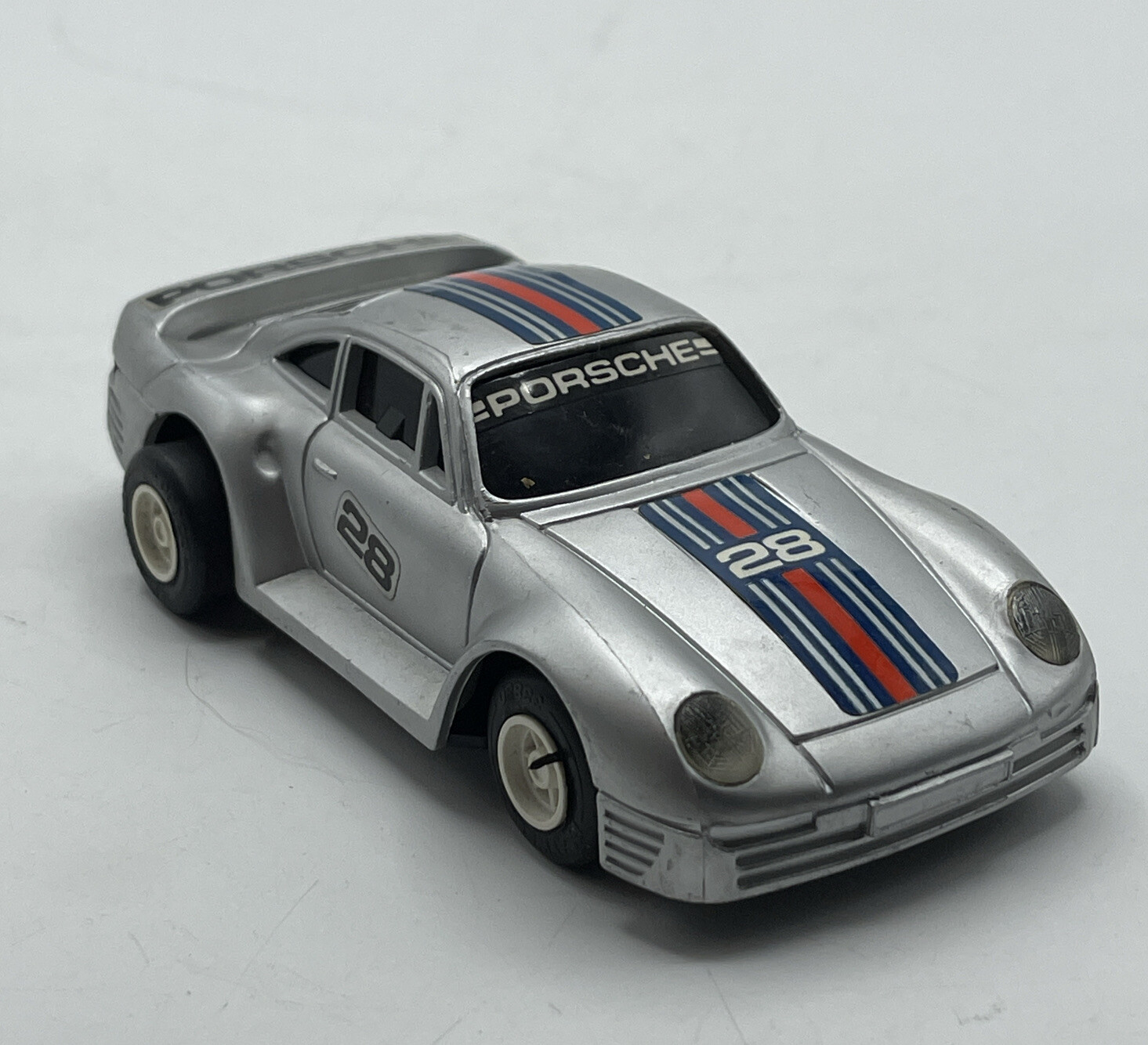 Vintage Porsche Toy car Silver Racing 28 Stripe Die Cast Metal Body | eBay