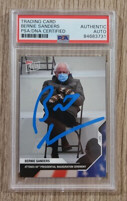 Bernie Sanders Signed 2021 Topps Now Meme Card #21 VT Senator Slabbed ...