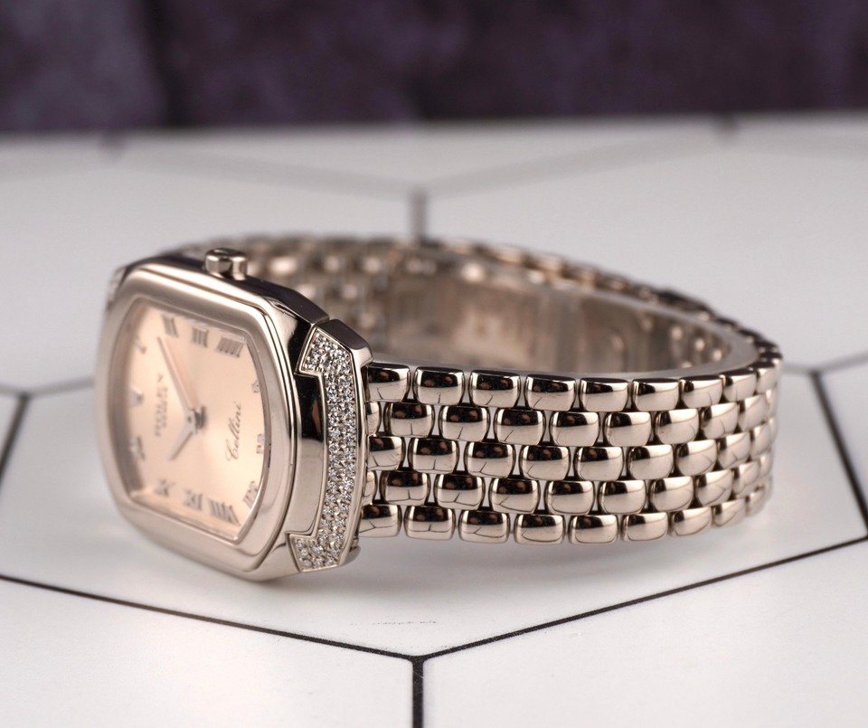 Rolex 25mm Cellini Cellissima 1ct Diamonds Pink Dial White Gold Watch ...