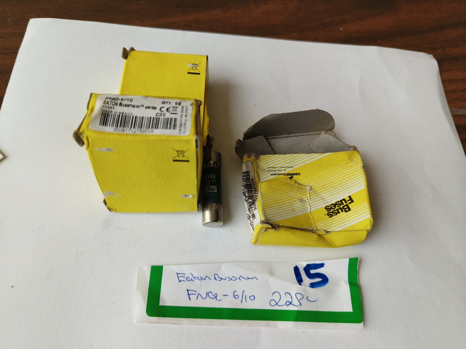 Eaton BUSSMANN SUPPLEMENTAL FUSES - MIDGET FNQ-R-1/4 (LOT OF 16PC FRE ...