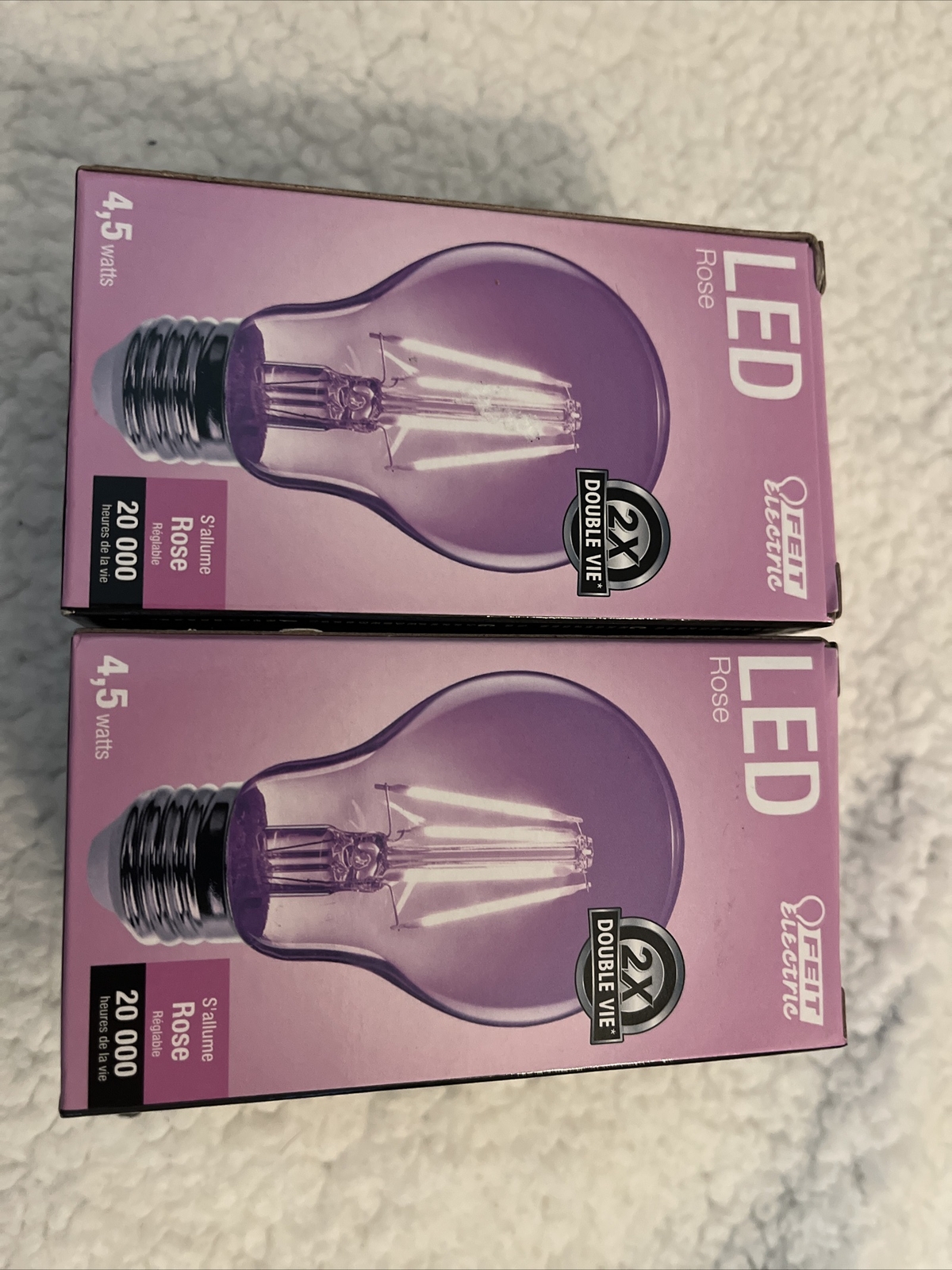 Feit Electric A19/TPK/LED Pink 120V 450 lm. 80 CRI A19 E26 Filament LED ...