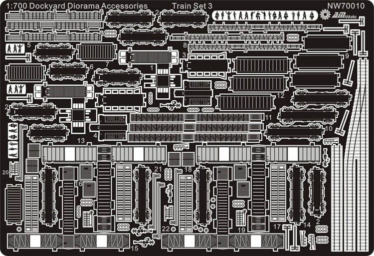 1/700 Dockyard Diorama Accessories - Train set 3 (1pc Etched Sheet ...