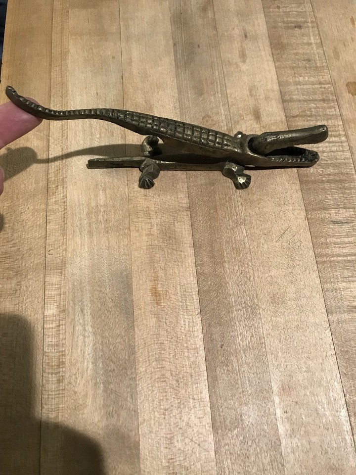 HEAVY SOLID BRASS CROCODILE ALLIGATOR NUTCRACKER | eBay