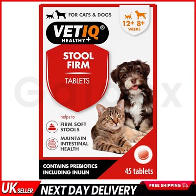 Vetiq Stool Firm Puppy Adult Dog Loose Stool Aid With Pectin 45 Tablets ...