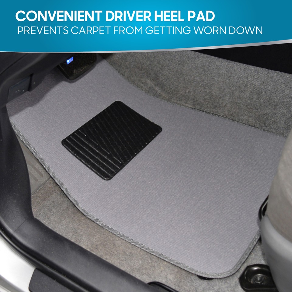Car Carpet Floor Mats 4 Piece Vinyl Heel Pad Rug for Sedan & SUV Car ...