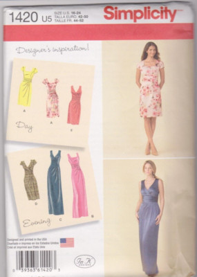Simplicity 1420 Sz 16 18 20 22 24 Dress Day to Evening MOB Bridesmaid ...