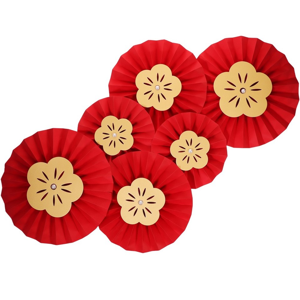 12 Pcs Decorative Paper Fans Chinese New Year Hanging Decoration | eBay ...