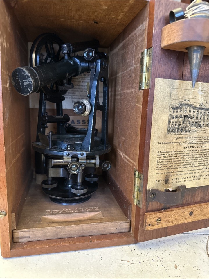 Antique Buff & Buff Engineer’s Transit Serial No. 12472 Boston In Case ...