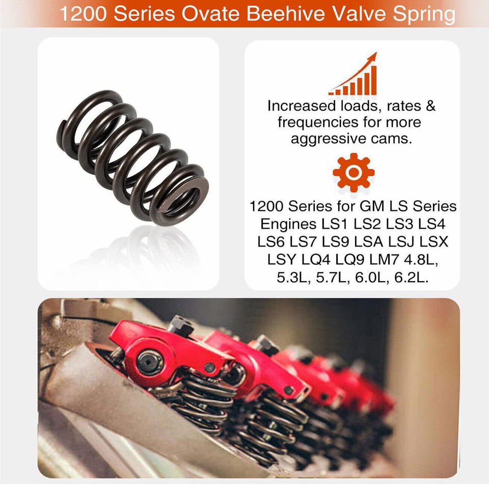 PAC 1219 Beehive Valve Springs Set of 16 Up to .625" Lift Cam Gen III ...