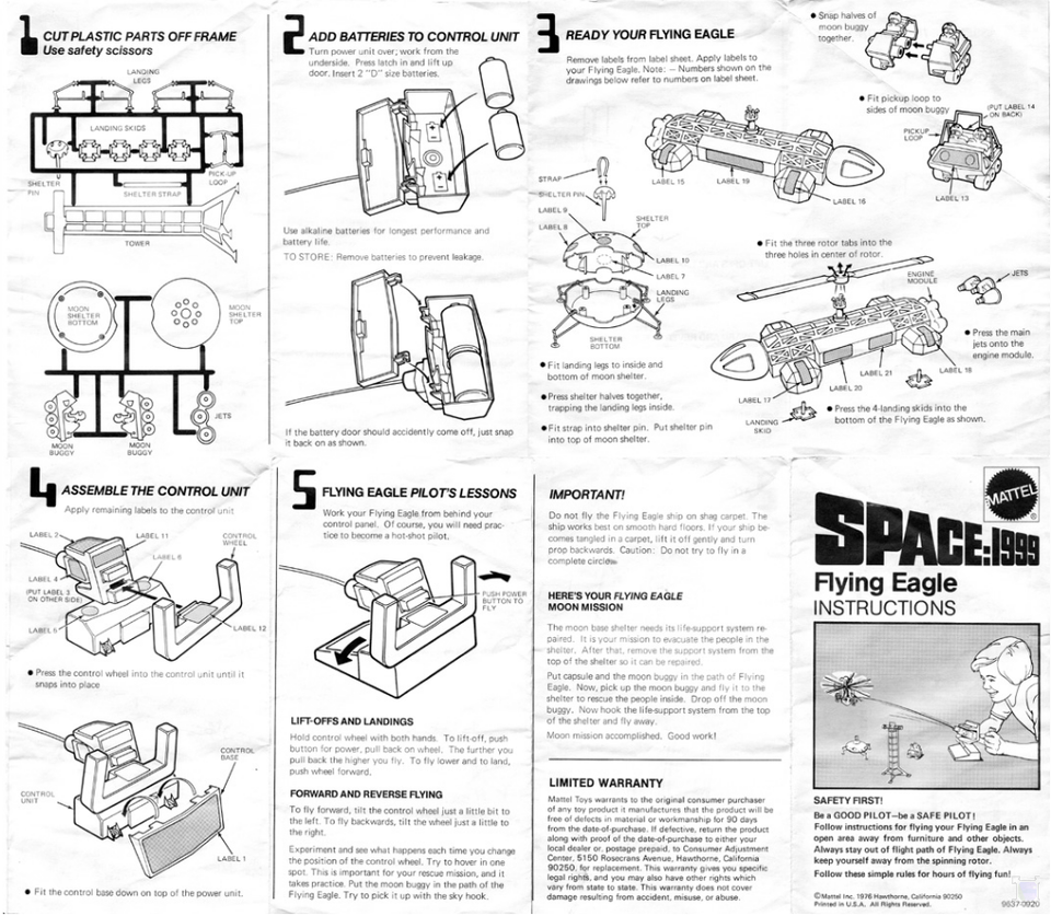 SPACE 1999 1 MATTEL* ULTRA RARE Vintage Parts Only from SPACE 1999 ...