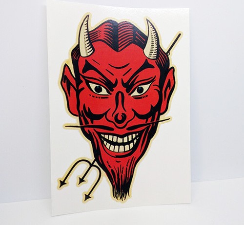 Red Devil 1950's Vintage Style DECAL, Vinyl car STICKER, rat rod ...