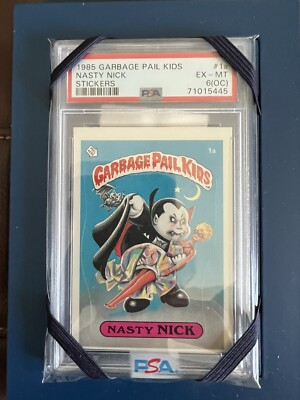 1985 Topps Garbage Pail Kids GPK Stickers #1a Nasty Nick PSA 6 EX-MT U ...