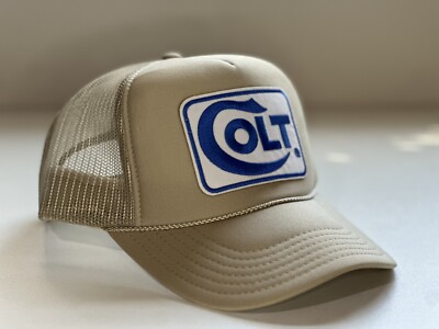New Retro Vintage Colt Firearms Trucker Hat Blue Cream Snap Back ...