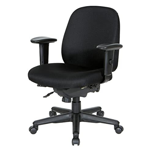 Office Star Ergonomic Mid Back Office Desk Chair with Adjustable Height ...
