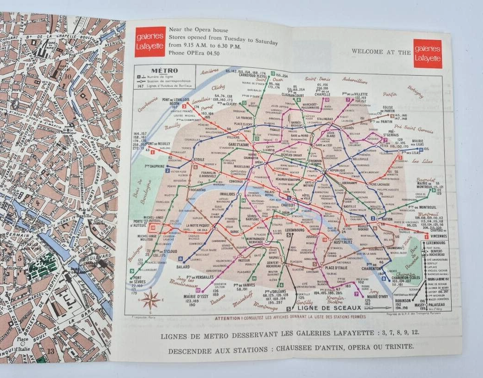 Vintage 1950's Galeries Lafayette Pres de L'Opera Paris France Brochure ...