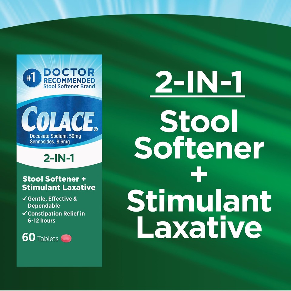 2-In-1 Stool Softener Plus Stimulant Laxative for Gentle Effective ...