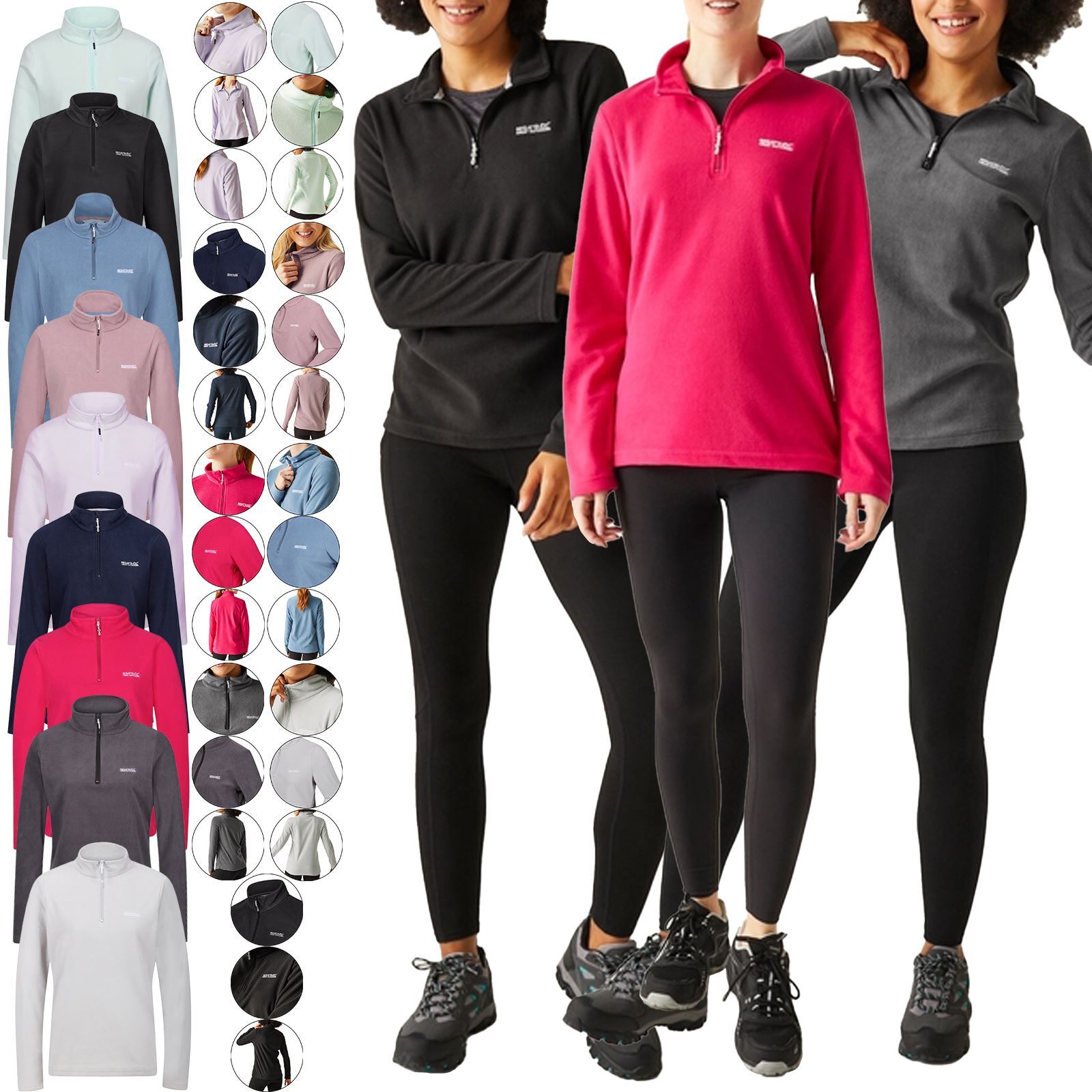 Regatta Ladies Micro Fleece Half Zip Jacket Warm Lightweight Winter ...