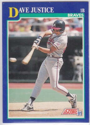 M) 1991 Score Baseball Trading Card - Dave Justice #55 | eBay