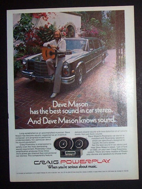 Dave Mason Let It Flow Era Craig Stereo 1977 Small Poster Type Advert ...