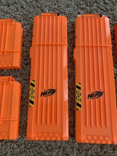 Lot Of 16 NERF Gun Attachments Parts Accessories Scope Stock Mags Ammo ...
