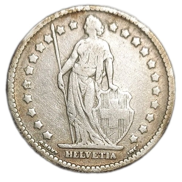 1907 Switzerland 1 Franc Old Date Silver Coin KM 24 | eBay