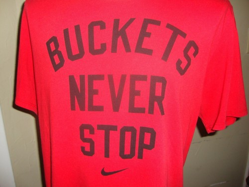 Nike Basketball buckets never stop red T Shirt Fits Adult L Very nice ...