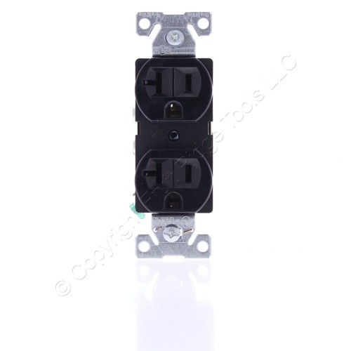 Eaton Black Construction Grade Duplex Receptacle Outlet NEMA 5-20R 20A ...
