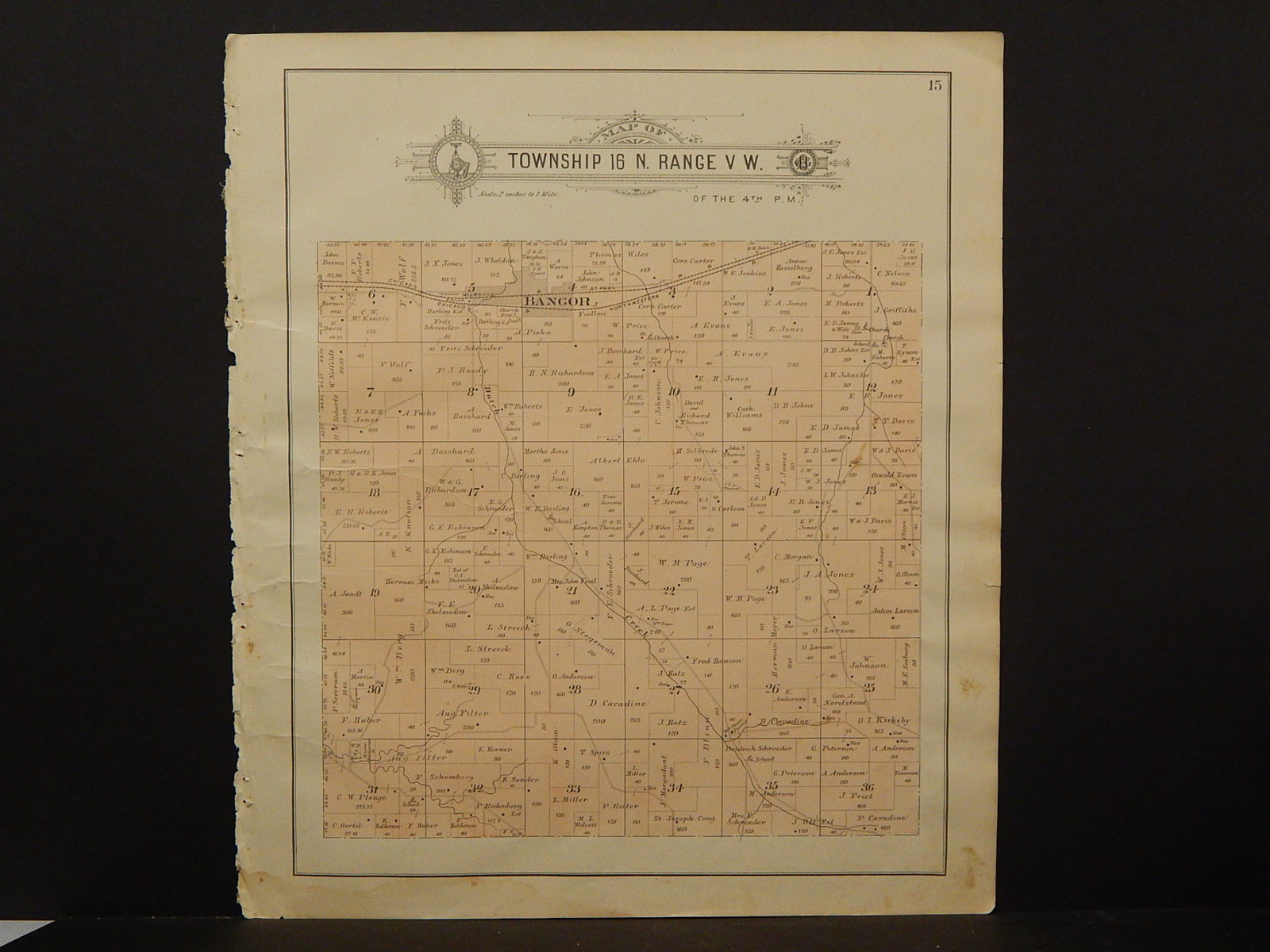 Wisconsin, La Crosse County Map, 1906 Bangor Township P3#53 | eBay
