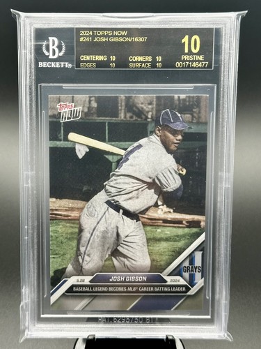 BGS 10 Black Label MLB Career Batting Leader 2024 Topps Now JOSH GIBSON ...