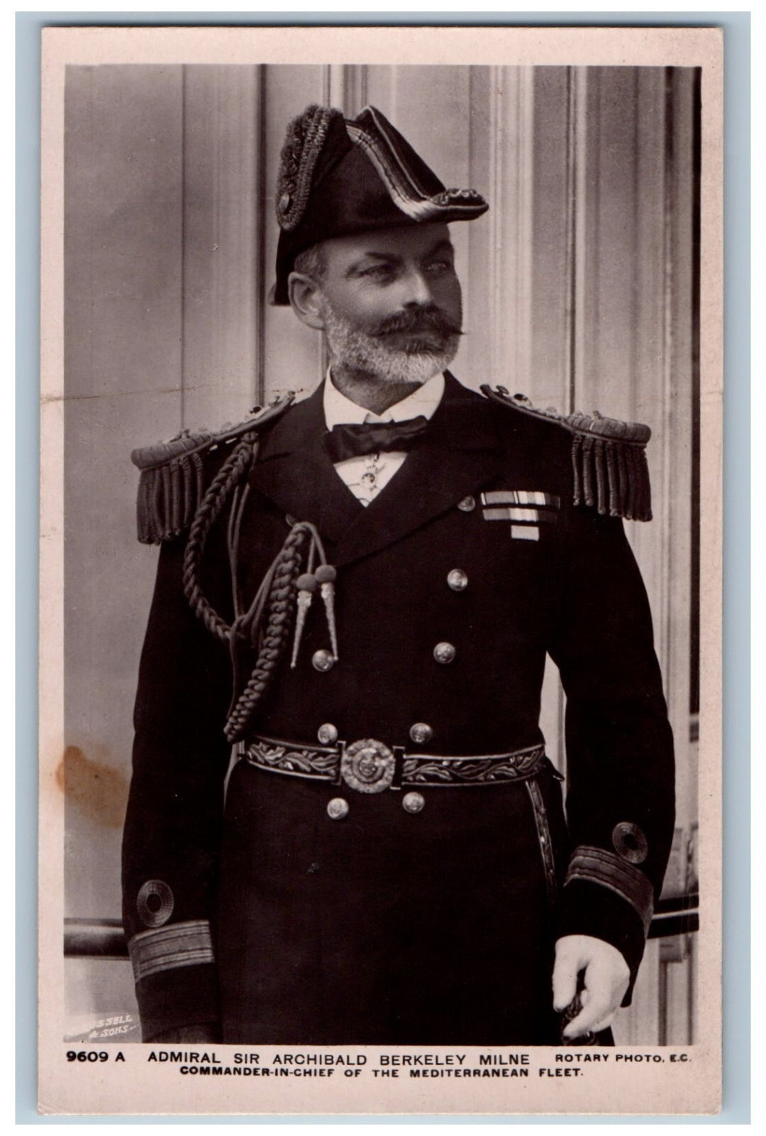 United Kingdom Postcard French Admiral Sir Archibald Milne 1914 RPPC ...