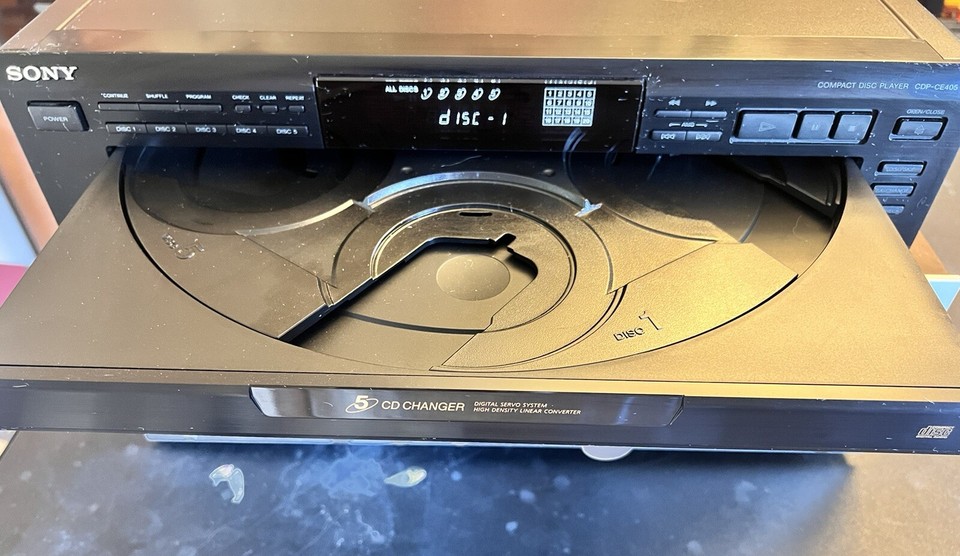 Sony Compact Disc Player 5 Disc CD Changer Carousel CDP-CE405 No Remote ...