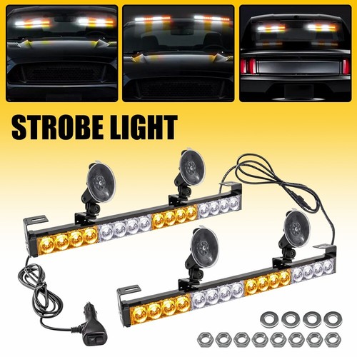LED Emergency Light Bar Rooftop Double Side Strobe Warning Light Amber ...