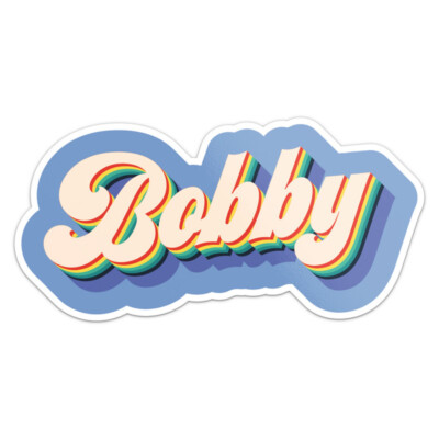 Retro Style Bobby Male Name - Waterproof Vinyl Decal Car Bumper Sticker ...