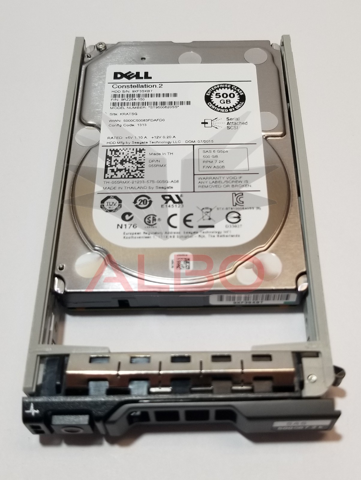 LOT OF 2: Seagate 500 GB HDD 7.2K RPM 2.5" SAS Model: ST9500620SS DP/N ...